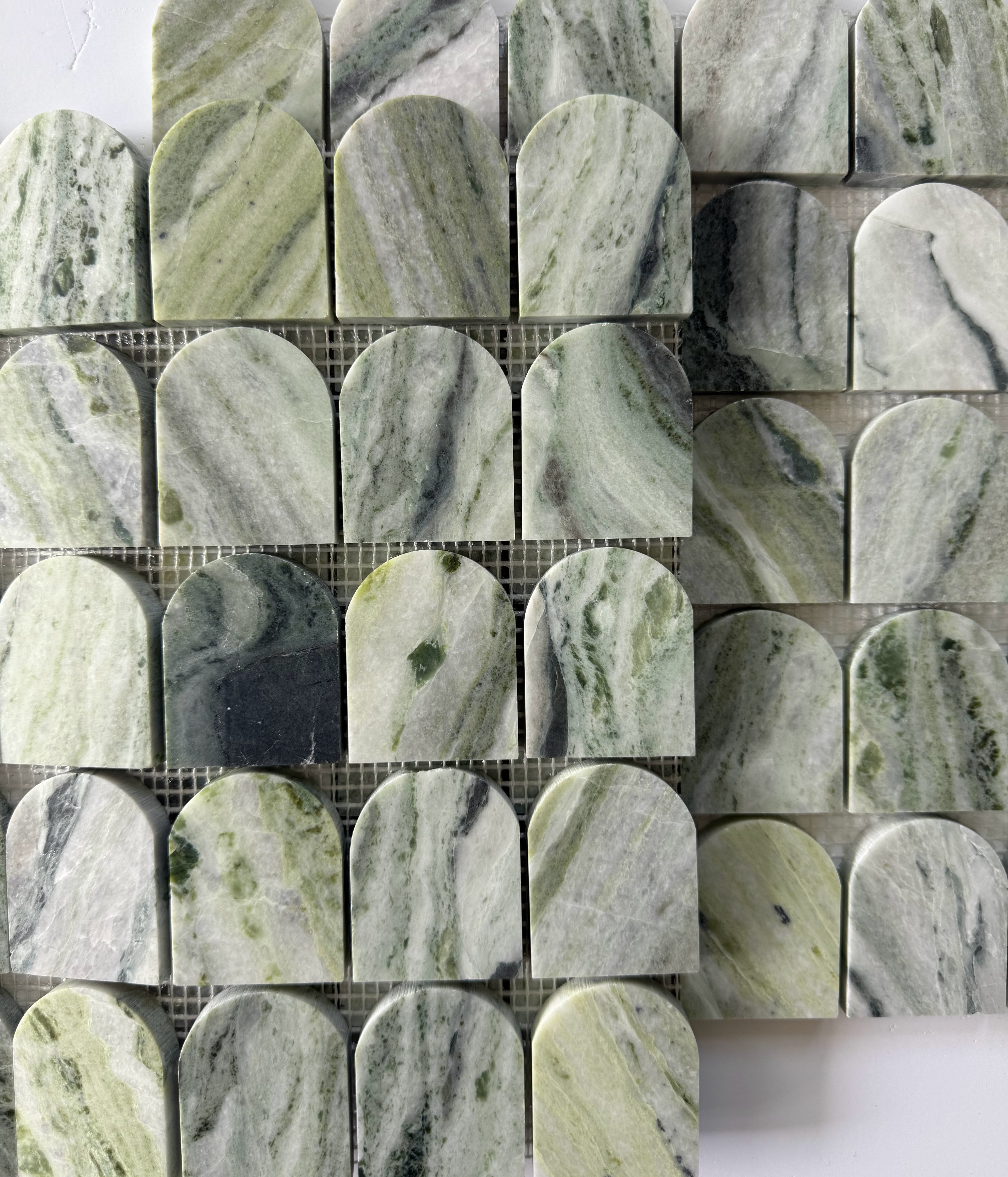 Scarpa I Green Vibes Arch Mosaic Marble Mesh – New York Cement Tile